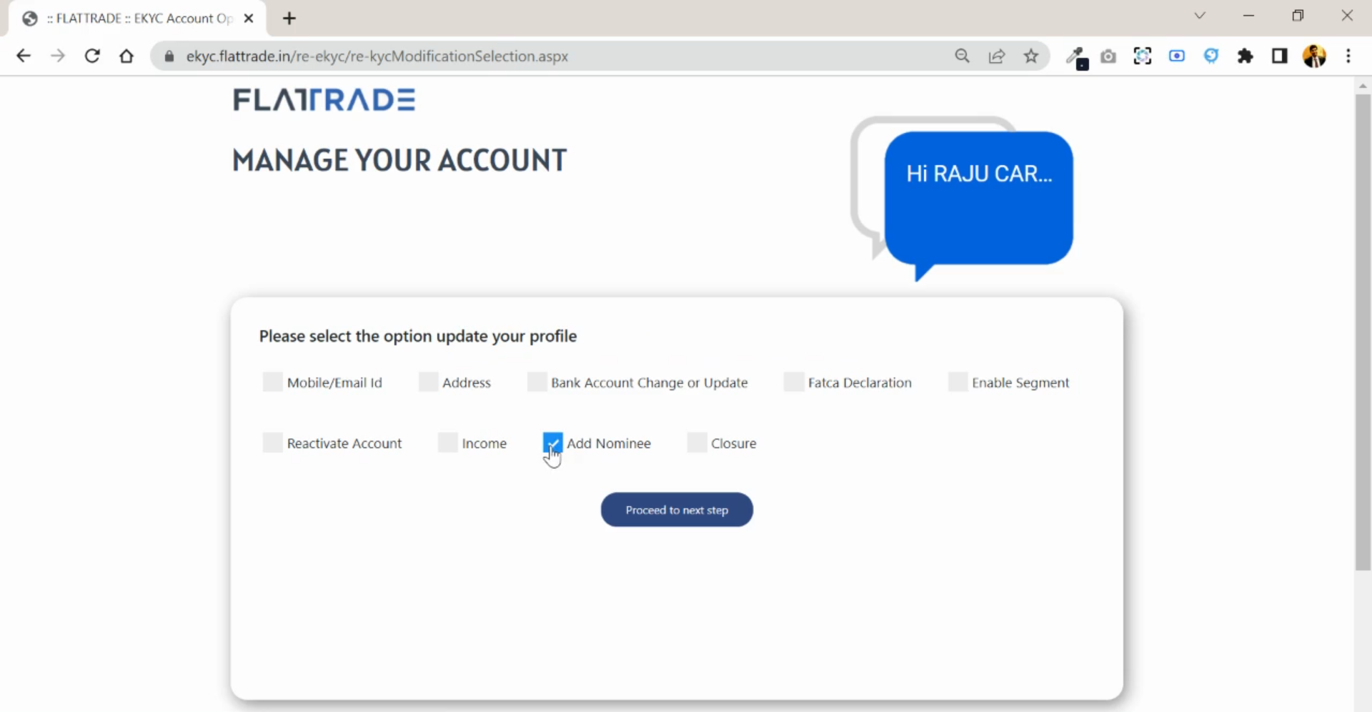 Flattrade Support Portal | How to add nominee in your trading account? - Flattrade Support Portal