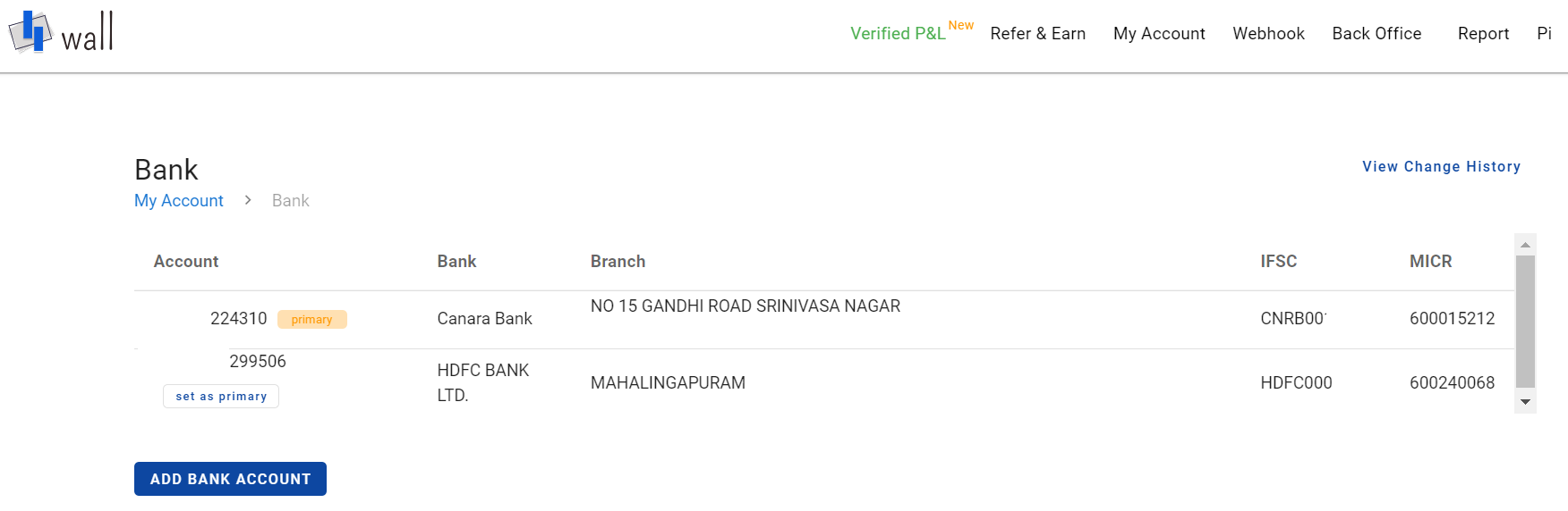Flattrade Support Portal | How to make secondary bank as primary bank ...