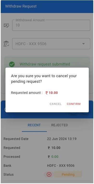 Flattrade Support Portal | How to cancel the submitted withdrawal ...